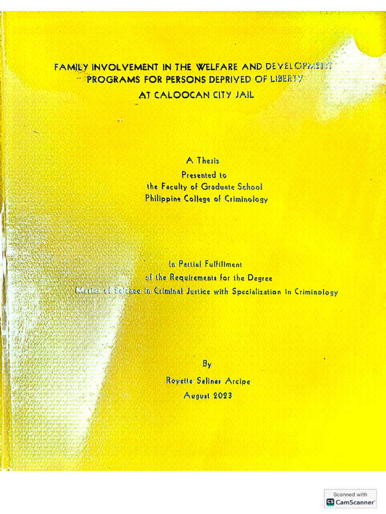 Family Involvement in The Welfare and Development Programs For Persons ...