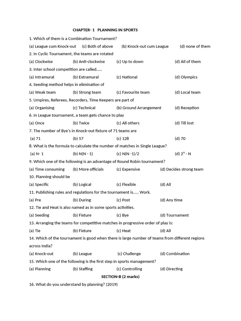 Tournament Planning and Structures | PDF | Tournament | Sports