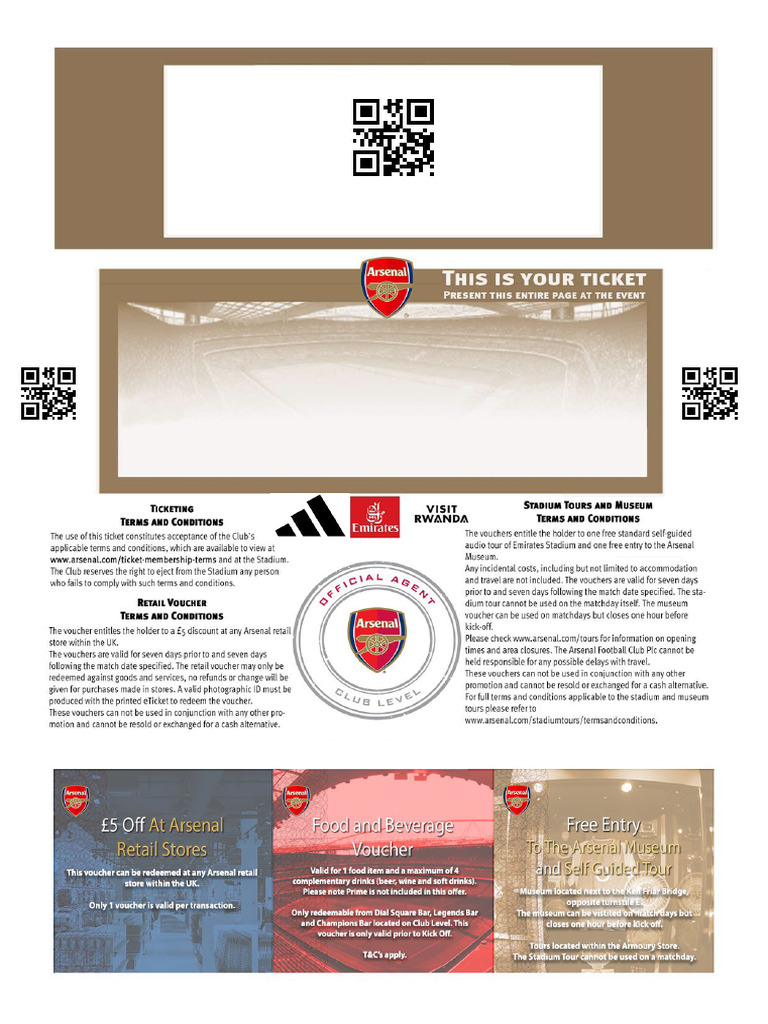 Arsenal vs West Ham Tickets Info | PDF