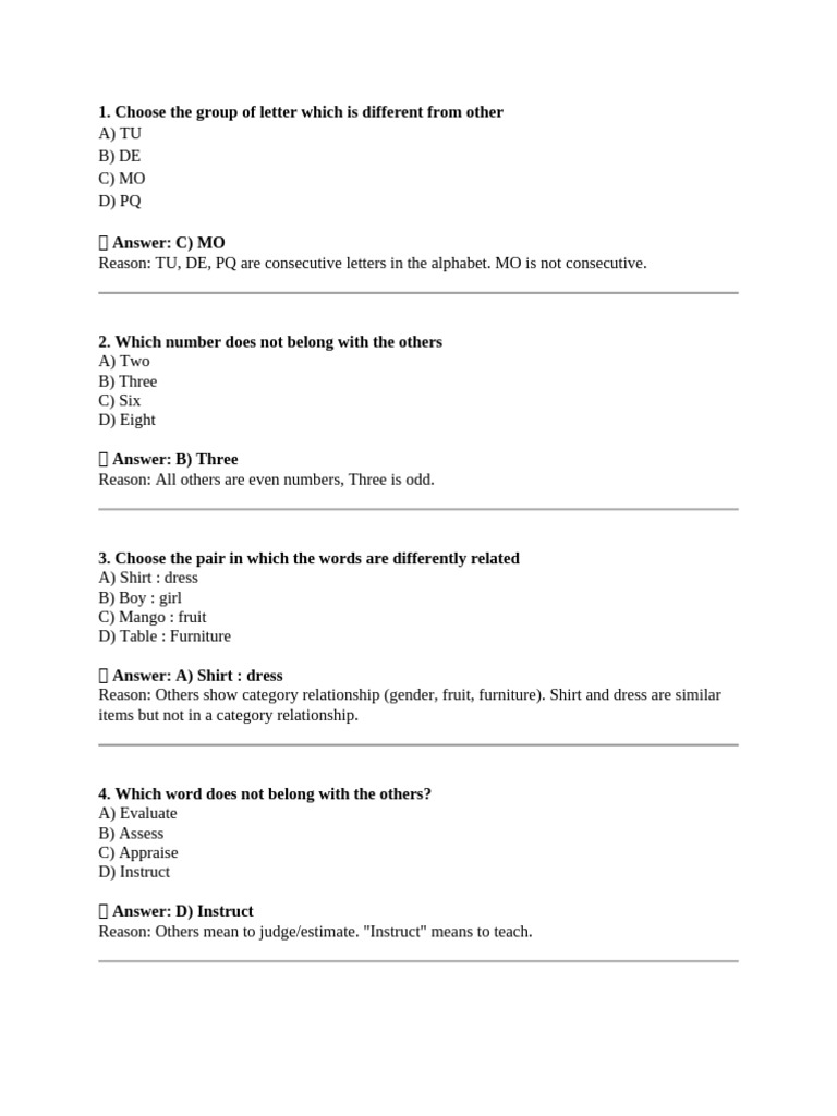 CAT Level 4 Final Answer Verbal Communication | PDF