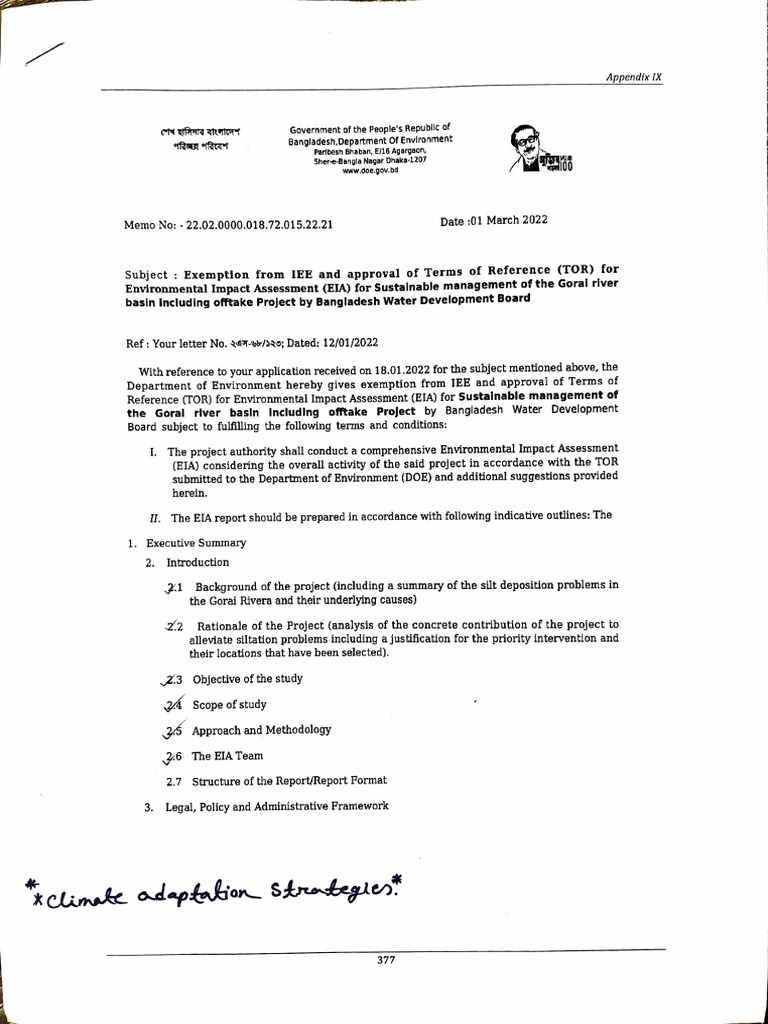 Gorai River Basin EIA Approval Memo | PDF | Environmental Impact ...