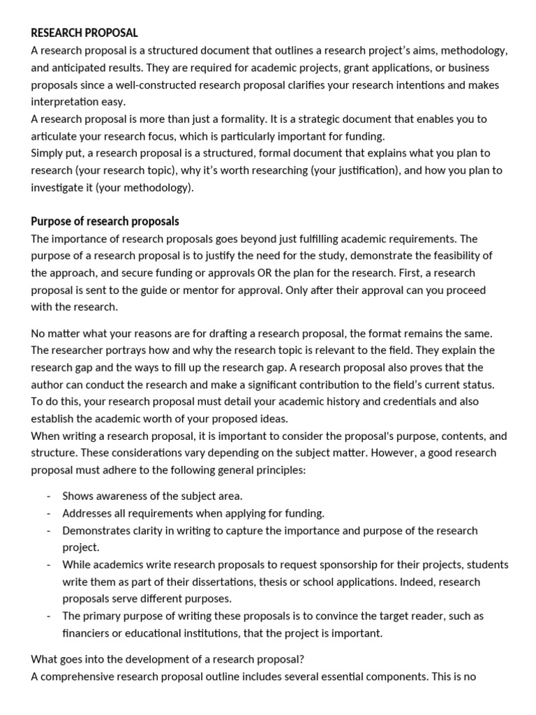 Essential Components of Research Proposals | PDF | Methodology ...