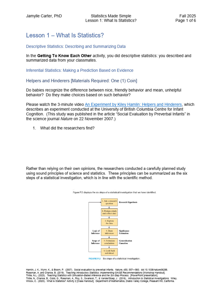 Introduction to Statistics Concepts | PDF | Statistics | Statistical ...