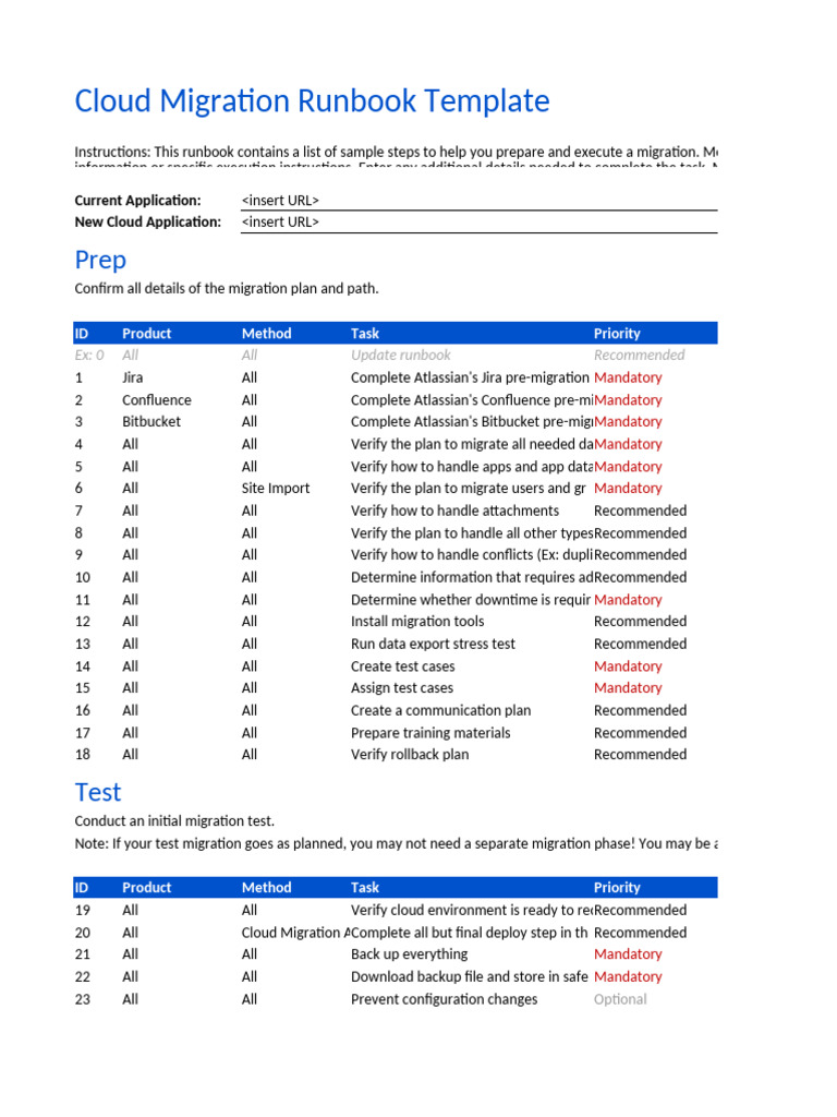 Cloud Migration Runbook Template | PDF | Cloud Computing | Backup