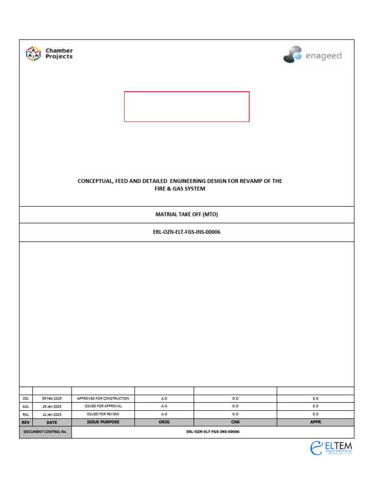 Erl Ozn Elt Fgs Ins 00006 - Material Take Off (Mto) - c01 | PDF ...