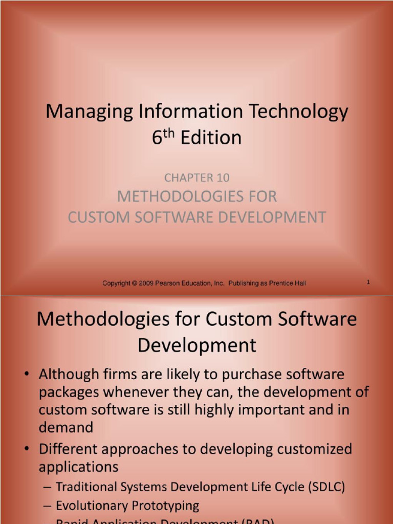 Chapter 9 Methodologies For Custom Software Development | PDF