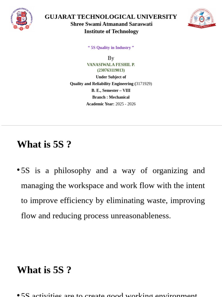 5S Quality Reliability Engineering | PDF