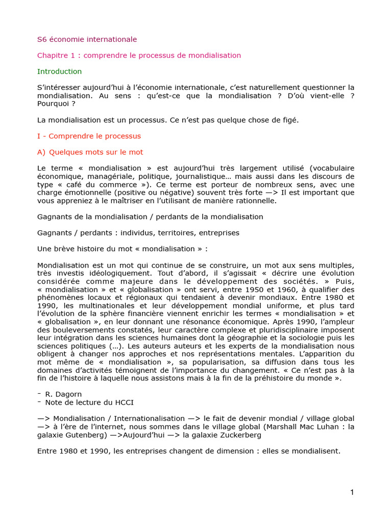 Comprendre la Mondialisation Économique | PDF | Mercantilisme ...