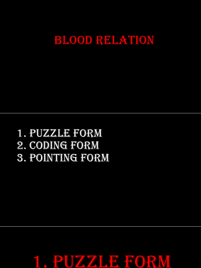 Blood Relation Puzzles and Codes | PDF | Family | Kinship And Descent