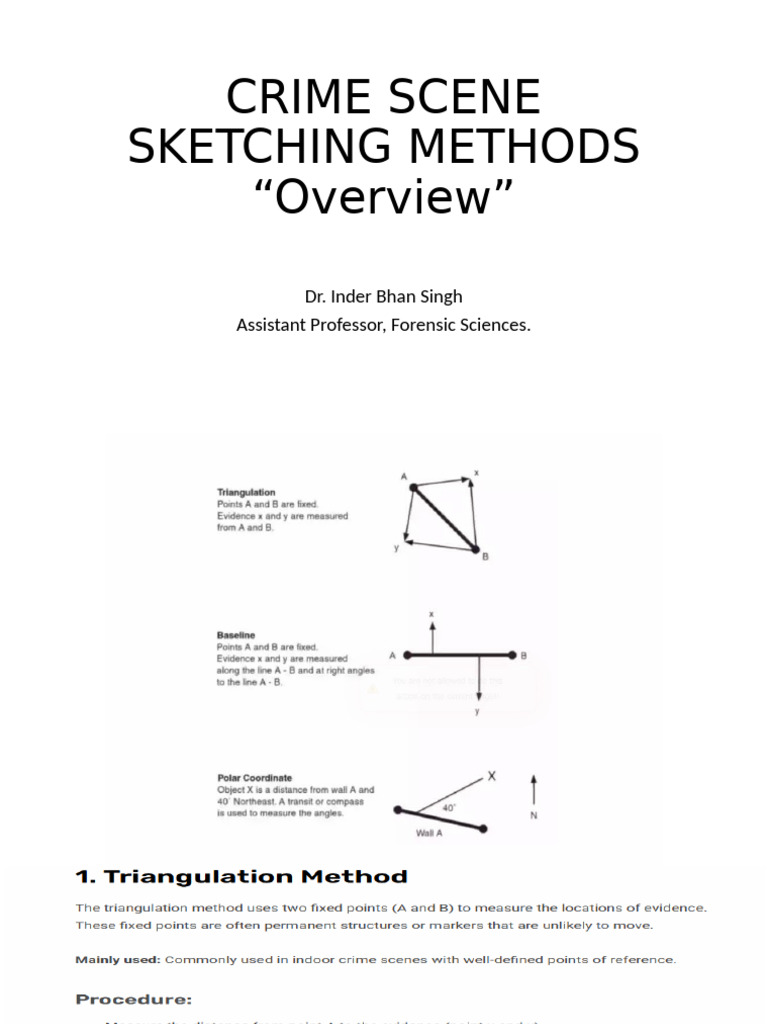 Crime Scene Sketching Methods | PDF