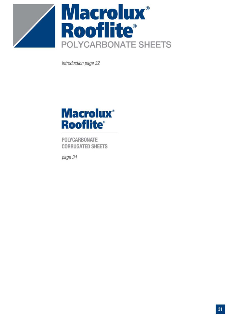 Macrolux® - Rooflite® - Polycarbonate - Sheets - Compressed (1 ...