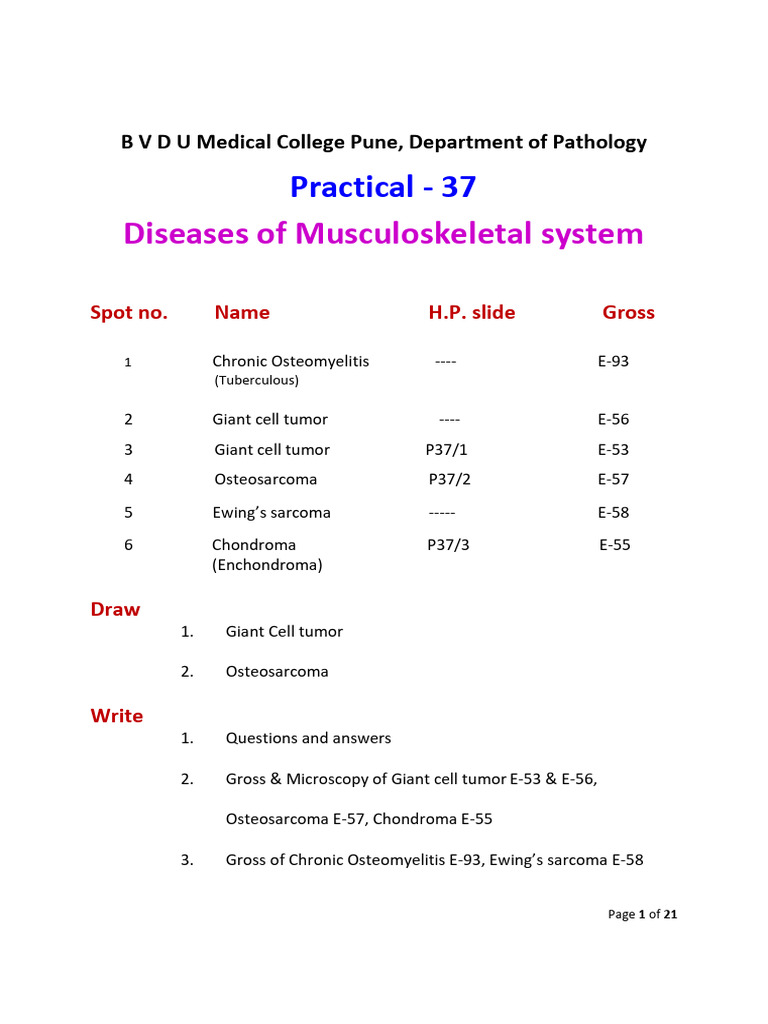 P 37 Diseases of Musculoskeletal System | PDF | Bone | Cartilage