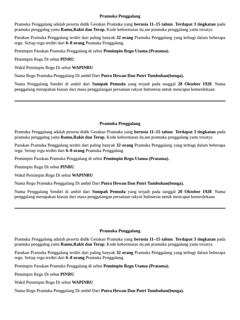 Materi Pramuka Penggalang | PDF