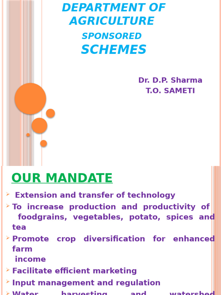 Agriculture Department Scheme | PDF | Agriculture | Irrigation
