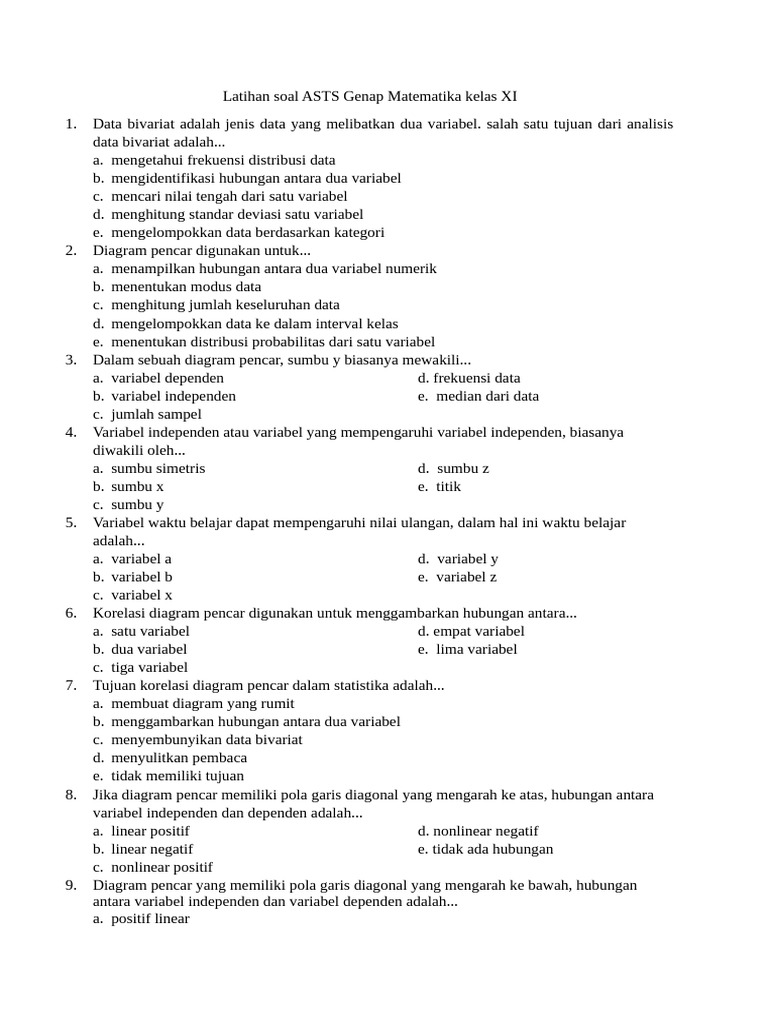Latihan Soal ASTS | PDF