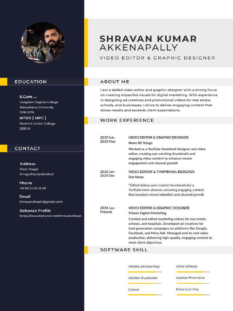 Resume Akken A Pally SH Ravan Kumar | PDF