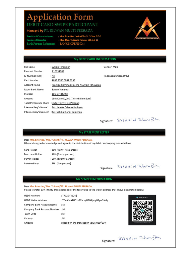 05052025-Filled Cardholder Application Form 2025 v.3 RMP | PDF | Financial Services | Payments
