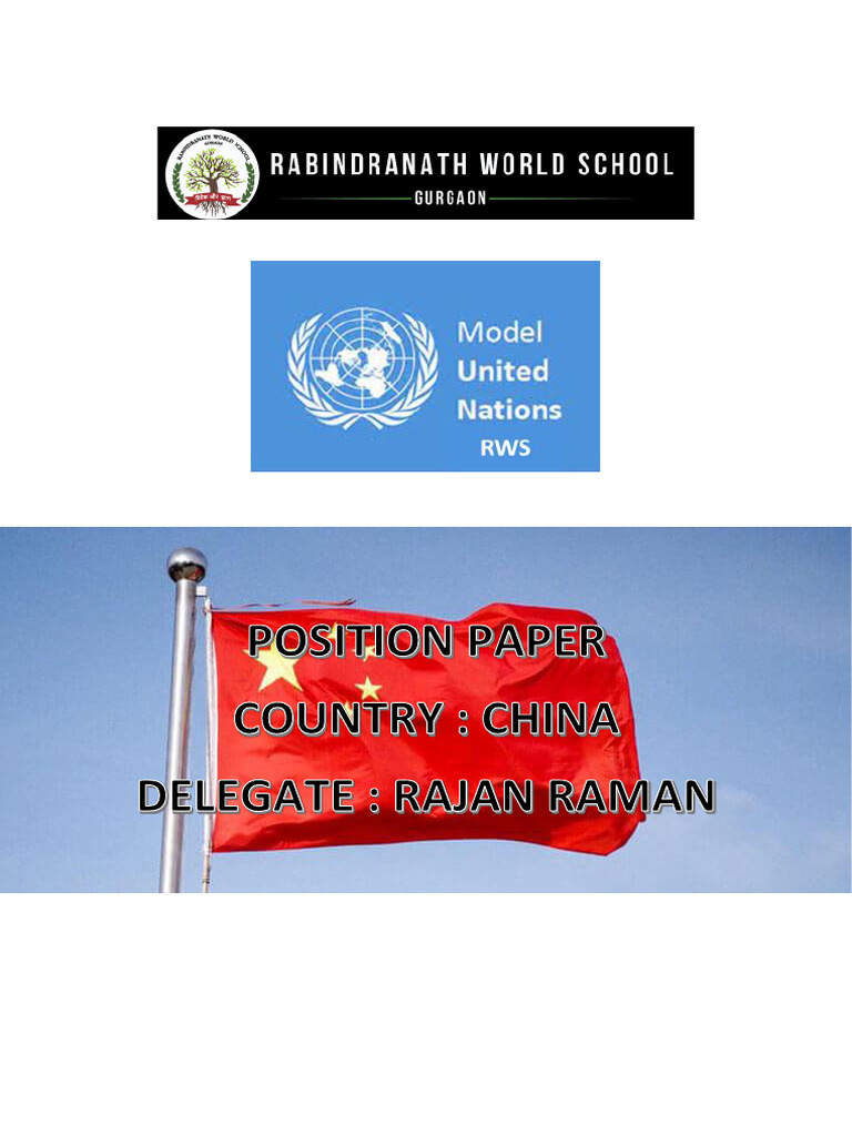 Mun Position Paper (China) | PDF | China | World Politics
