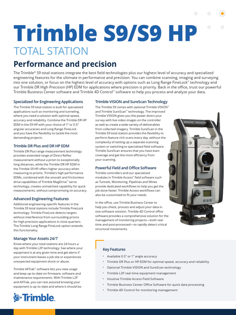 Trimble S9 S9 Hp Total Station Overview Pdf Optics Pixel