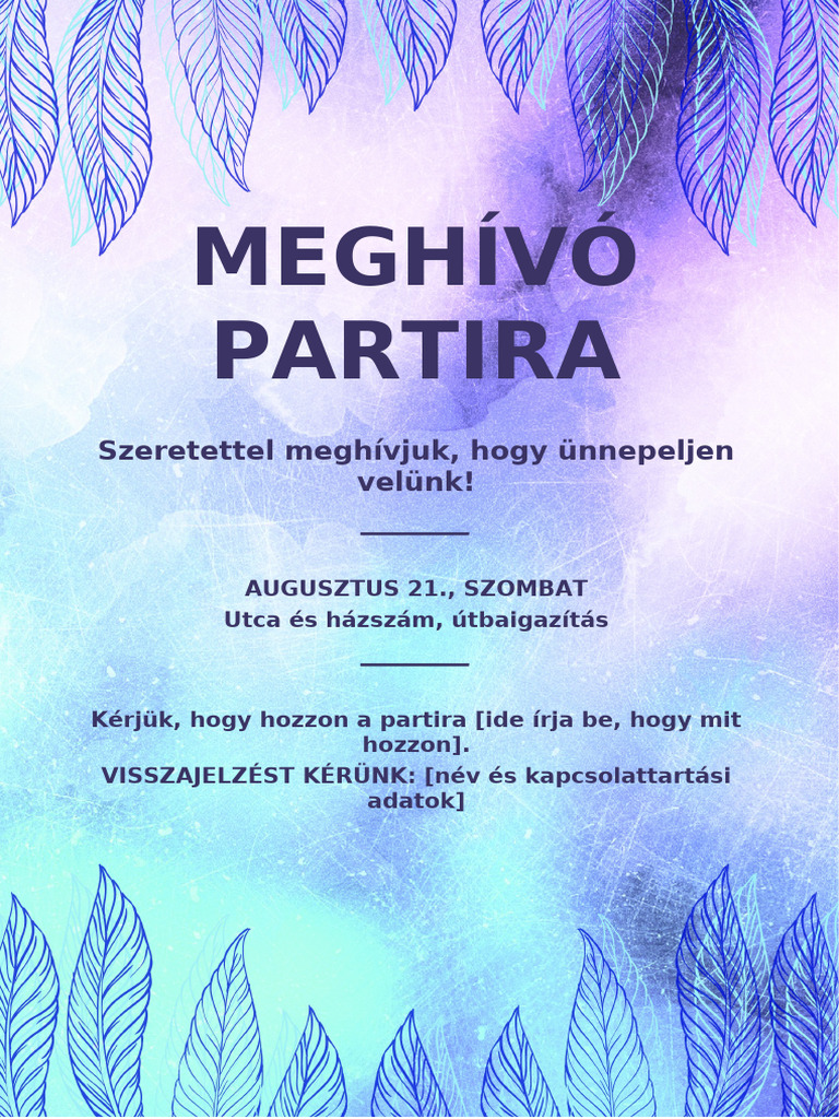 Meghívó Partira | PDF