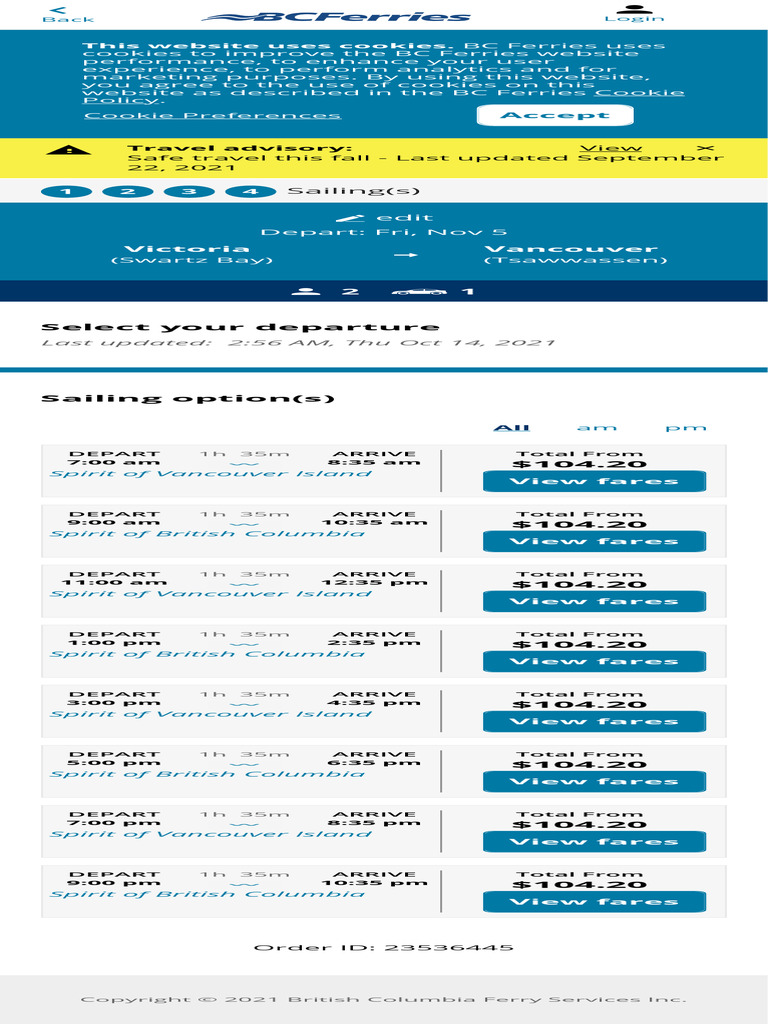 Select Sailing BC Ferries | PDF | British Columbia | Water Transport