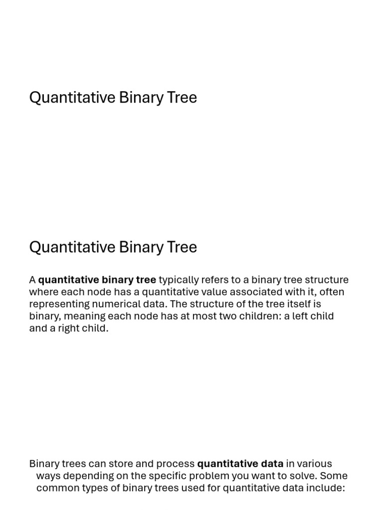 Quantitative Binary Tree | PDF | Applied Mathematics | Algorithms And ...