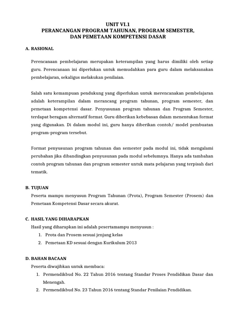 Panduan Penyusunan Prota dan Prosem | PDF