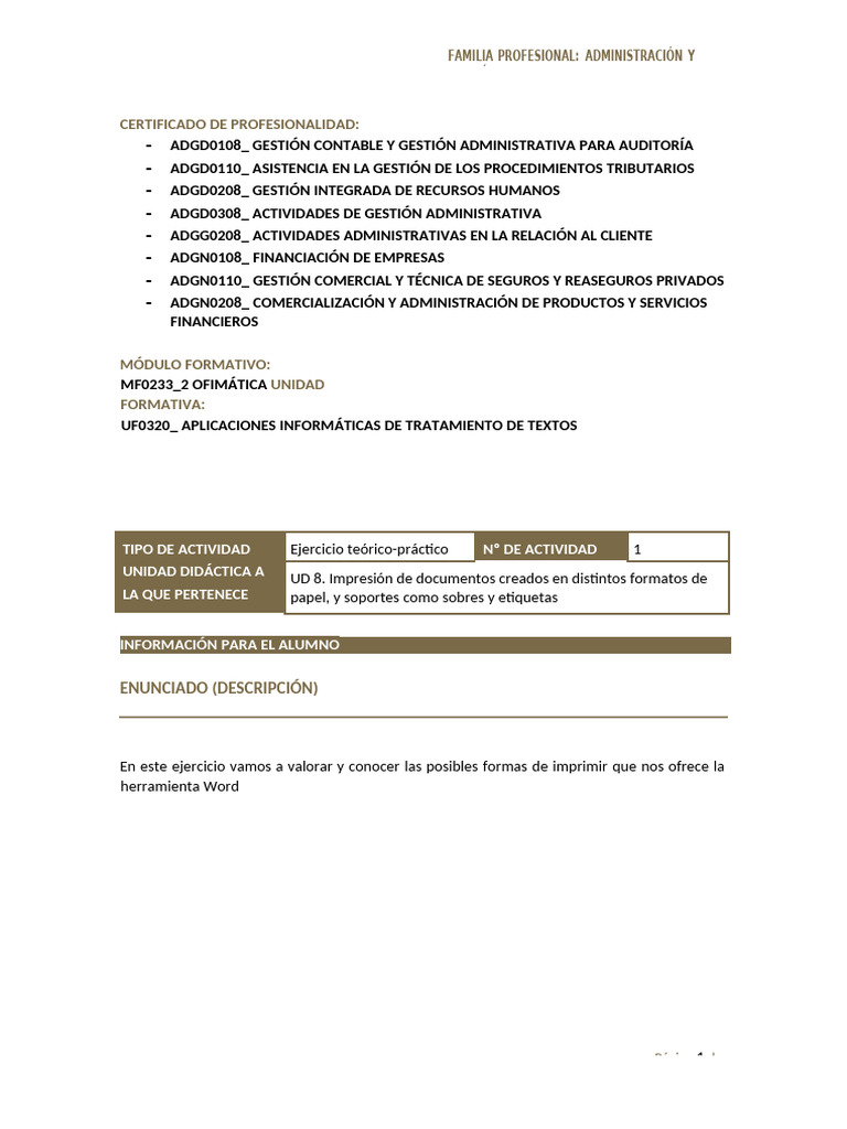 Uf0320 Ud8 Actividad1 Alumno | PDF