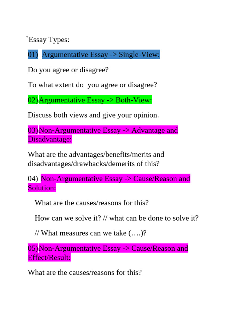 Essay Types and Structures Guide | PDF | Essays | Reason