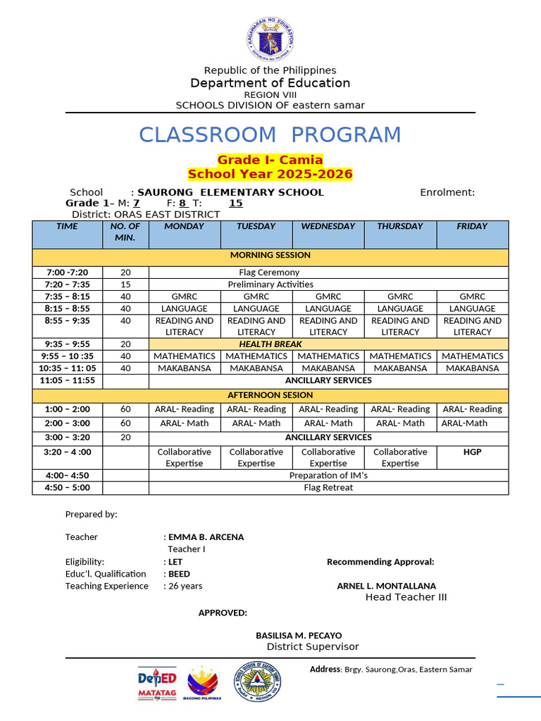 Grade 1 Program Overview 2025-2026 | PDF