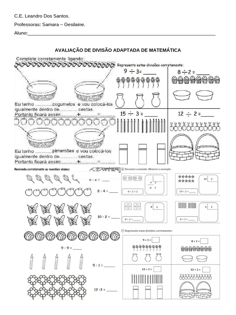 Avaliação De Matemática Adaptada Pdf