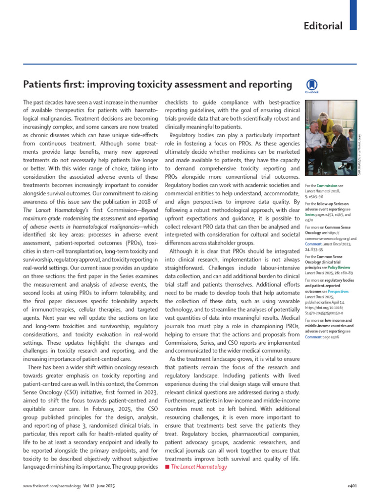 Patients First Improving Toxicity Assessment and | PDF | Clinical ...
