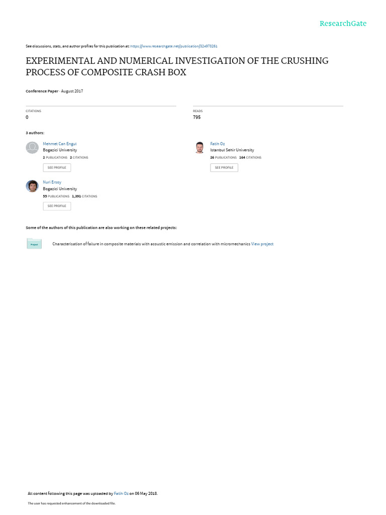Composite Crash Box Crushing Analysis | PDF | Young's Modulus ...