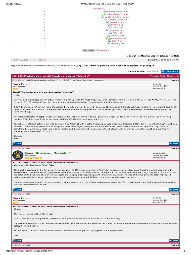 (CA11) What Is Given Up With Y Cable That Negates - High Chirp | PDF ...