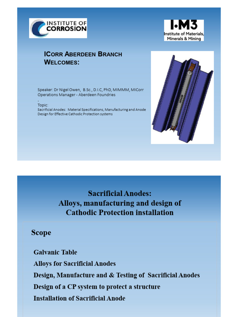 Sacrificial Anodes Materials Manufacture and Design of CP System | PDF ...