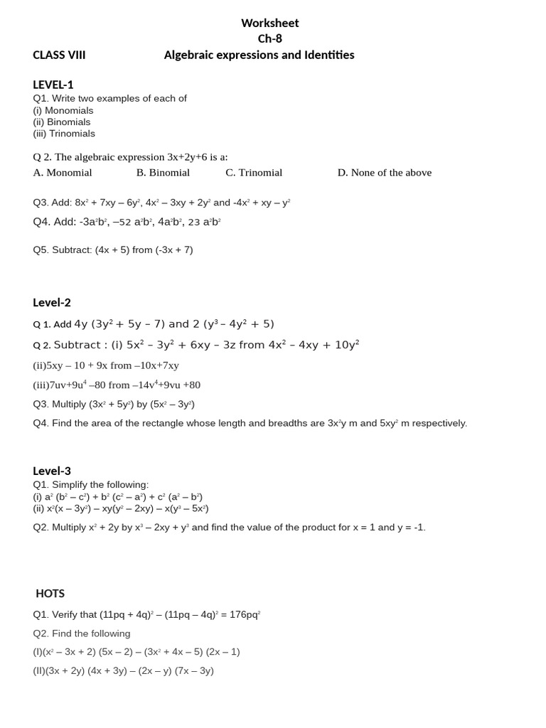 24maths Class VIII Ch-8 Assignment | PDF