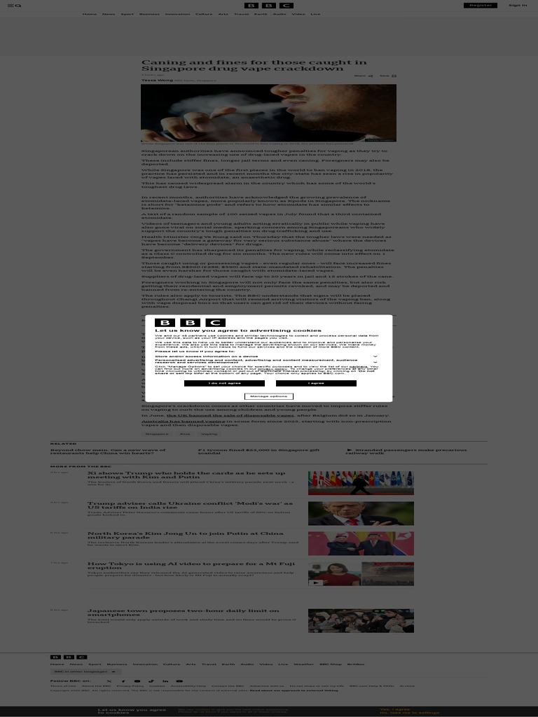 Singapore's Tough New Vaping Penalties | PDF | North Korea | World Politics