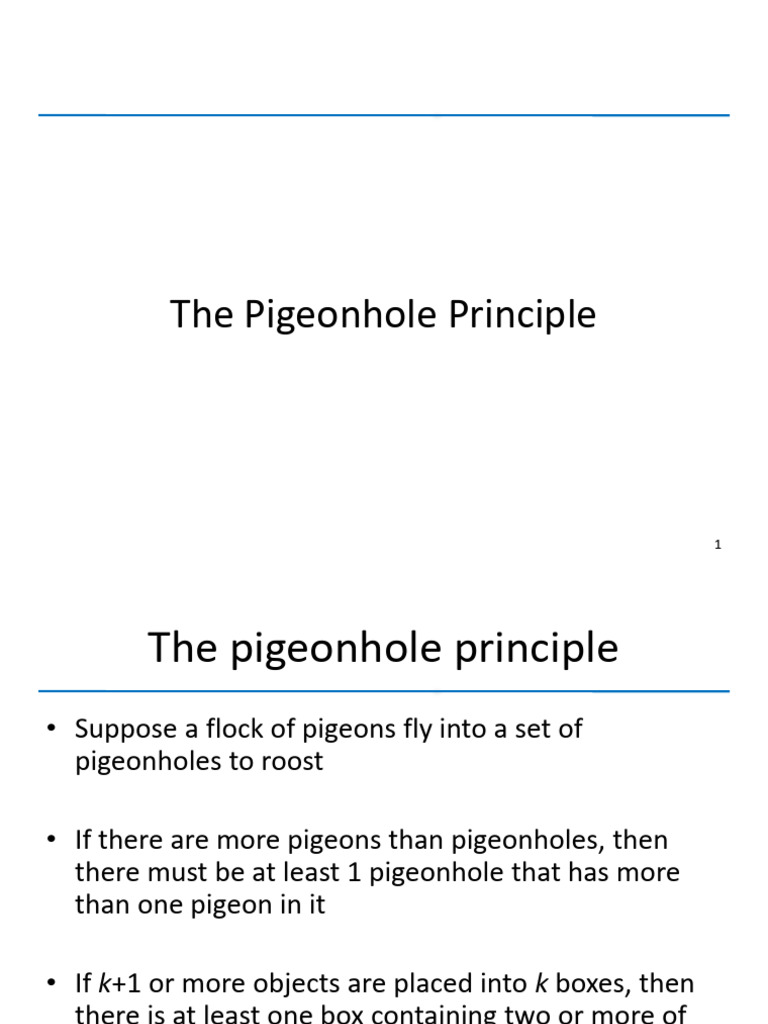 Pigeonhole Principle | PDF | Mathematics | Mathematical Concepts