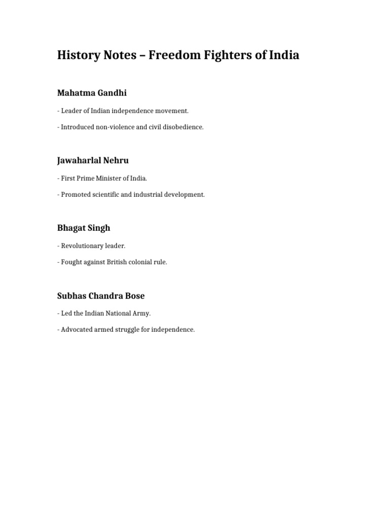 History Freedom Fighters | PDF
