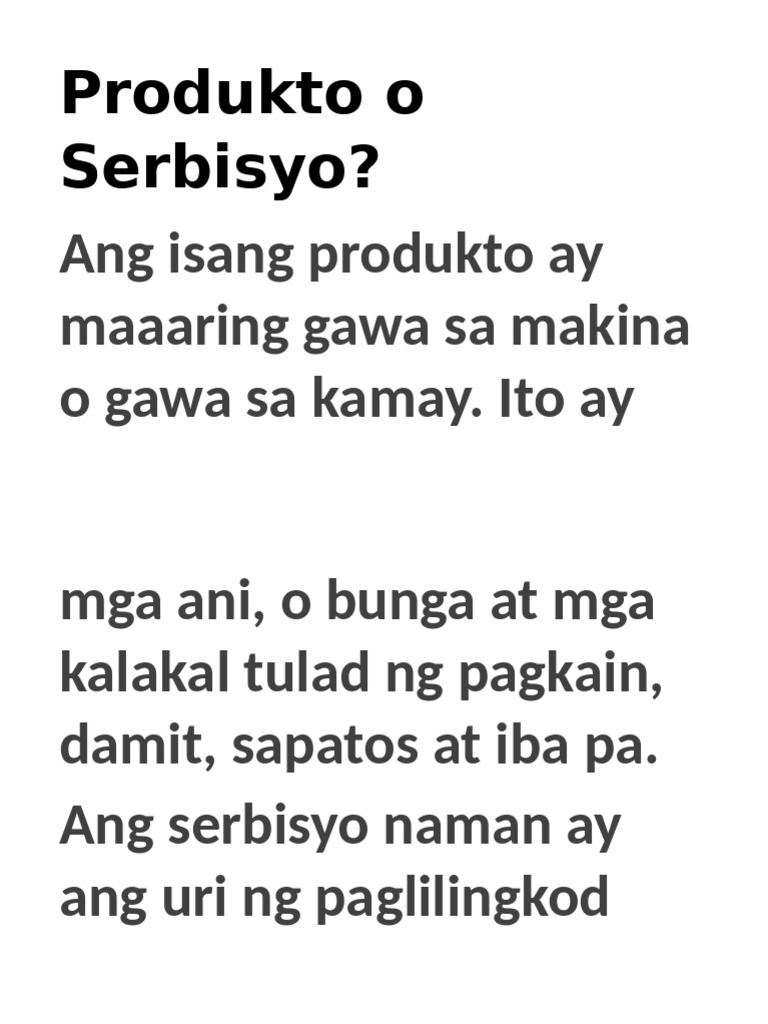ICT ENTREP IM Produkto Serbisyo | PDF