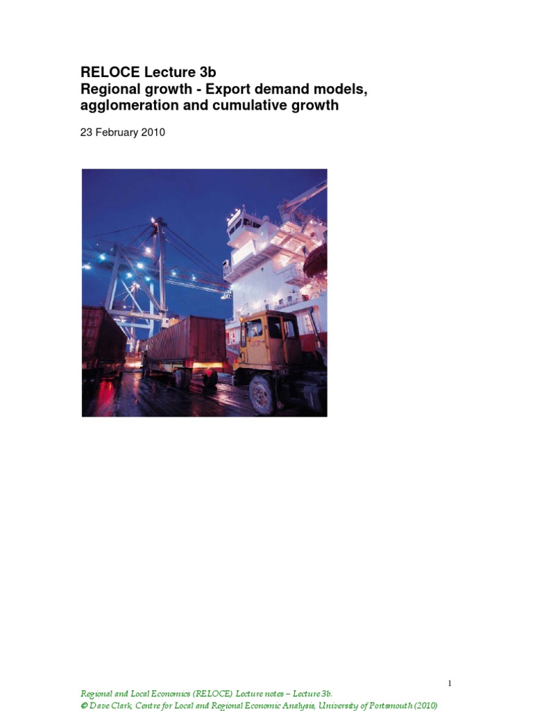 Regional Growth and Export Demand Models | PDF | Economic Growth ...