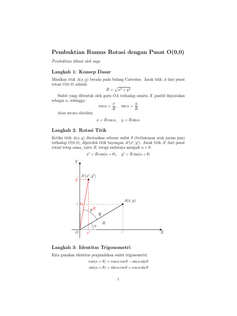 Pembuktian Rumus Rotasi Trigonometri | PDF