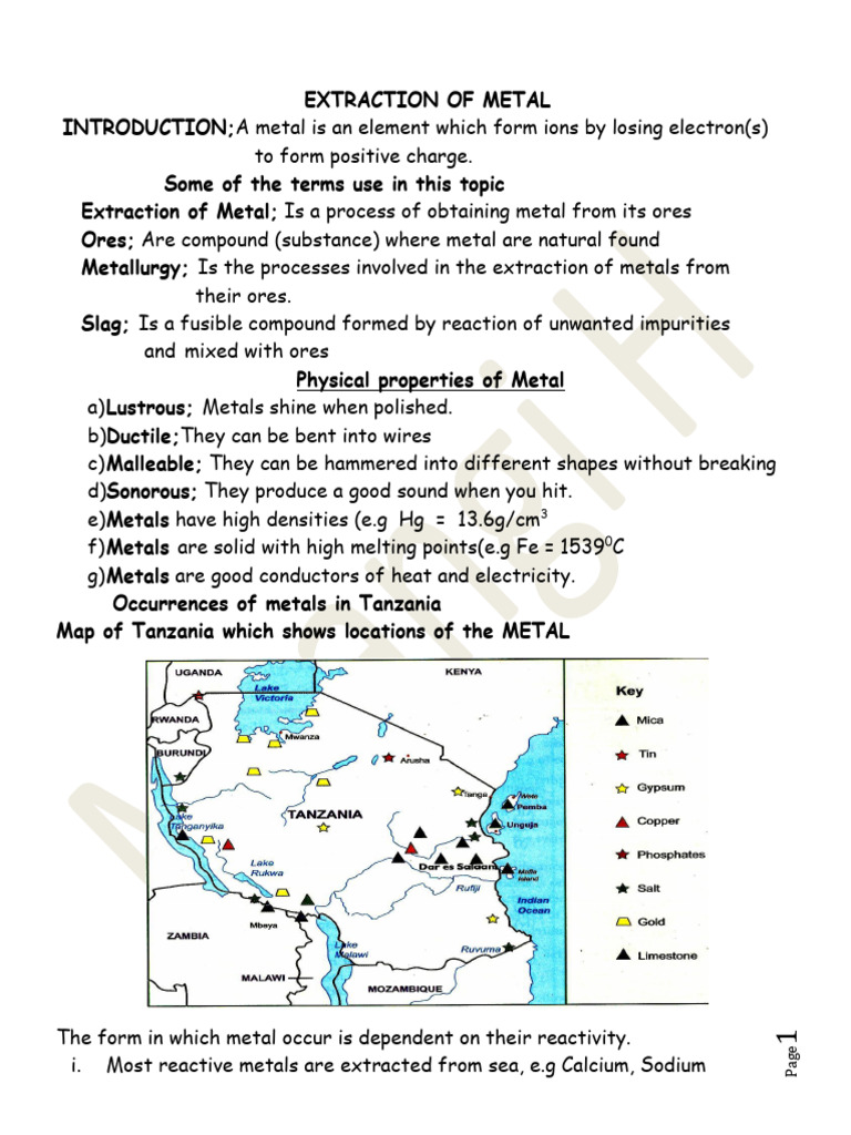 Metal Extraction Methods Explained | PDF | Iron | Cast Iron