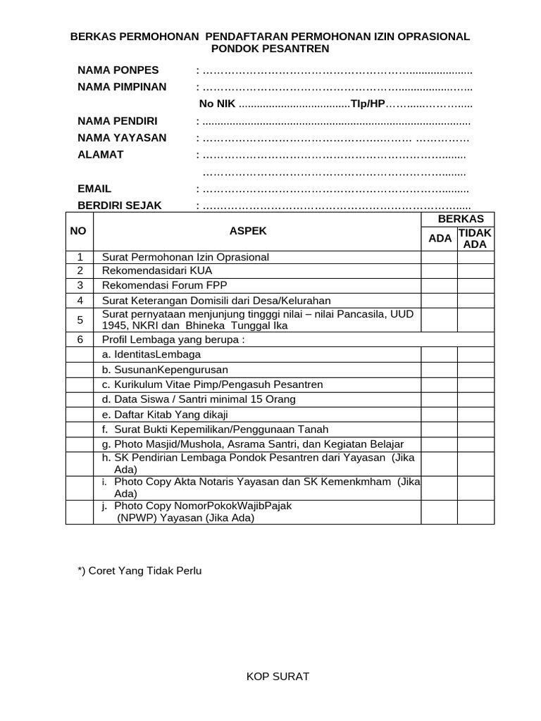 Usulan Ponpes-baru New | PDF