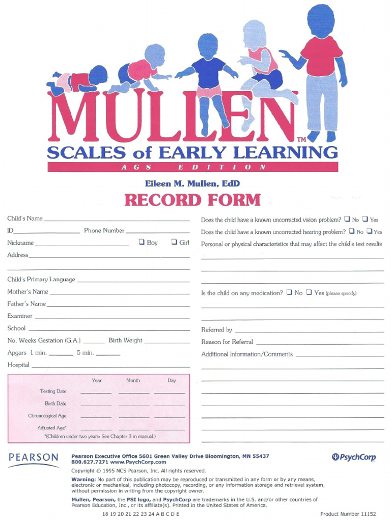Mullen Scale of Early Learning | PDF