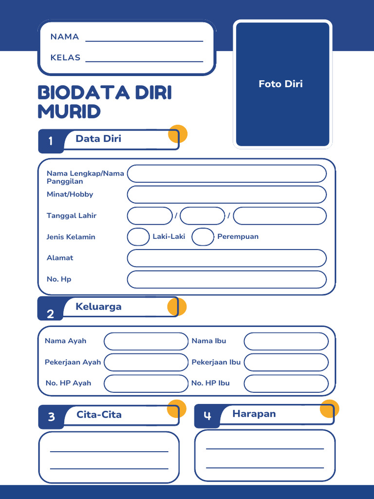 Contoh Form Biodata Diri Murid | PDF