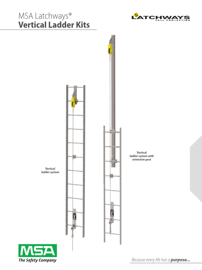MSA Latchways Vertical Ladder Kits Guide | PDF | Ladder | Manufactured ...