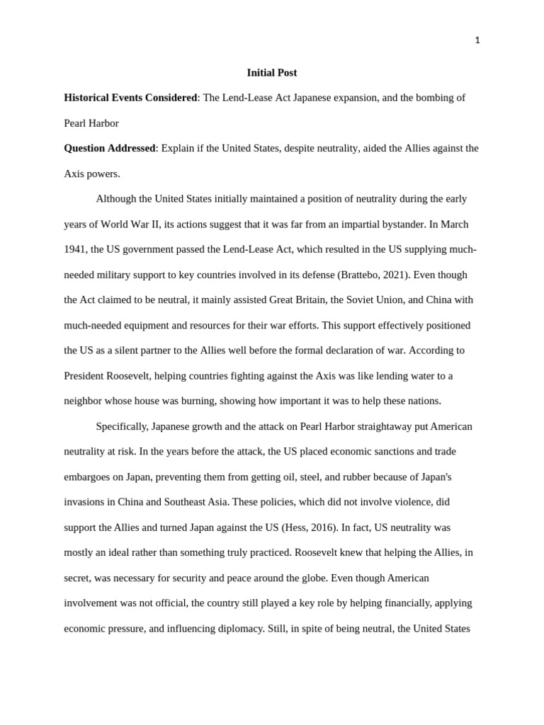 US Neutrality and Aid to Allies in WWII | PDF | World War II | Allies ...