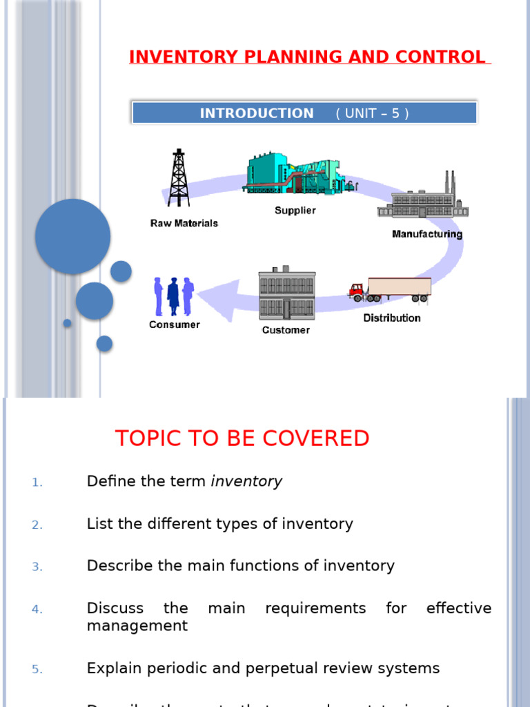 Inventory Planning and Control Guide | PDF | Inventory | Supply Chain ...