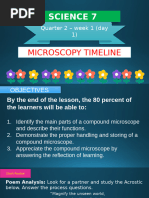 DLL Matatag - Science 7 Q2 W1 | PDF | Cell (Biology) | Microscope